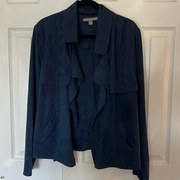 Kate & Mallory | Jackets & Coats | Kate Mallory Navy Ultrasuede Jacket ...